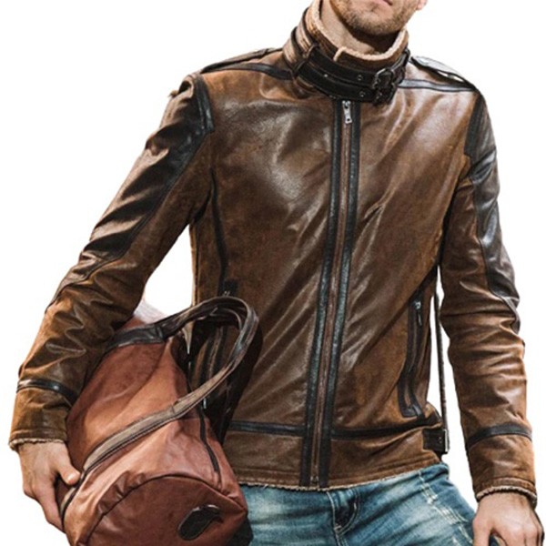 Buy Men's Dark Brown Leather Fur Flight Jacket - Hussar Jackets