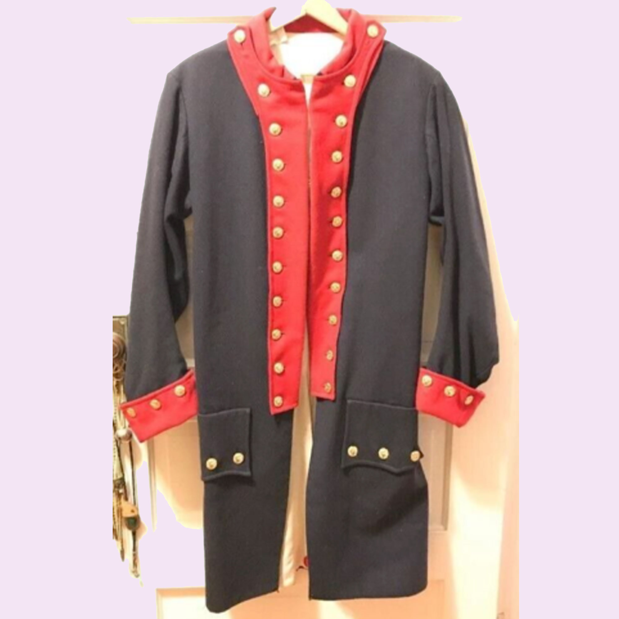 Buy New Revolutionary War Army Navy Blue And Red Lapel Jacket - Hussar ...