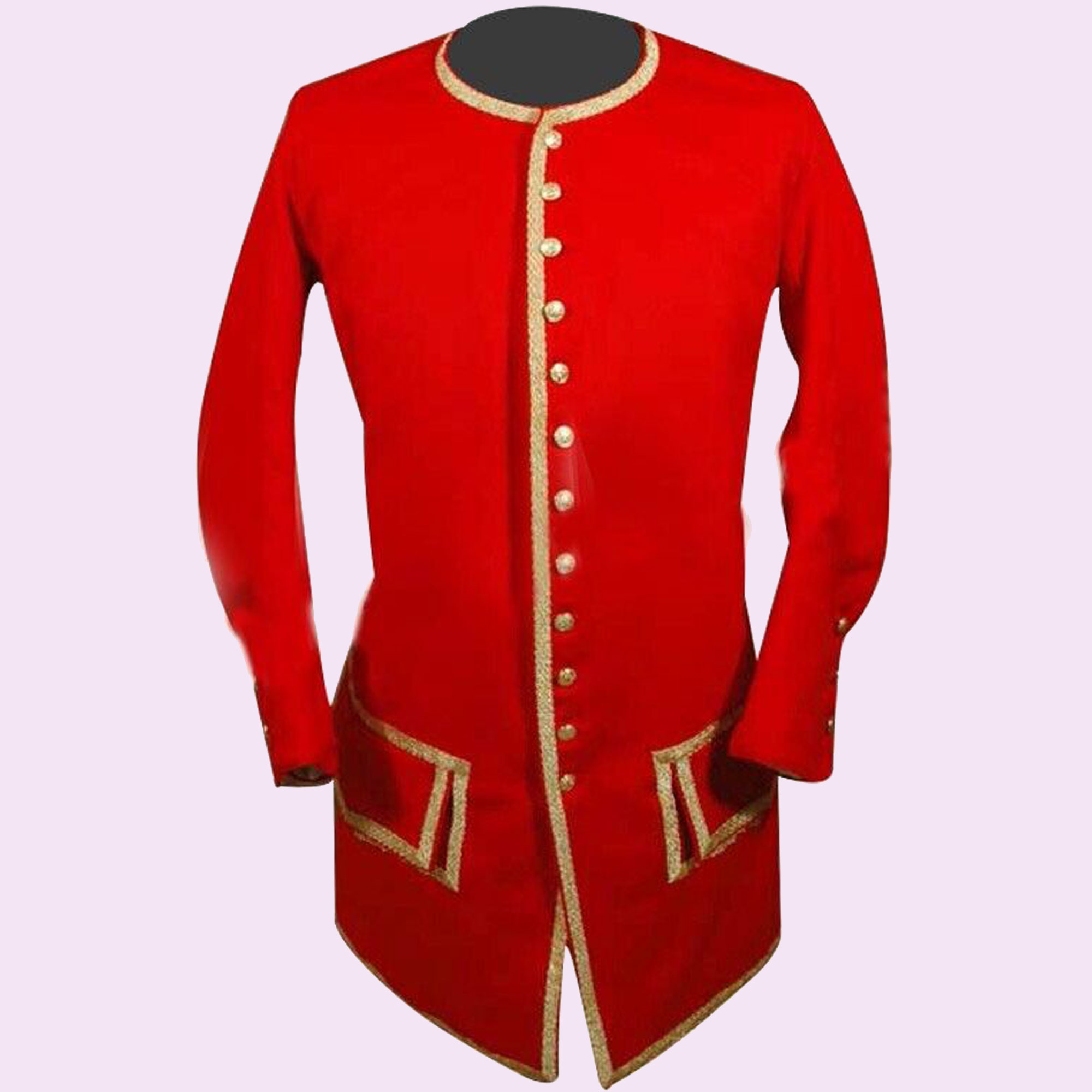 Buy New Red French Navy Officer Military Gold Braiding Wool Men's Coat ...