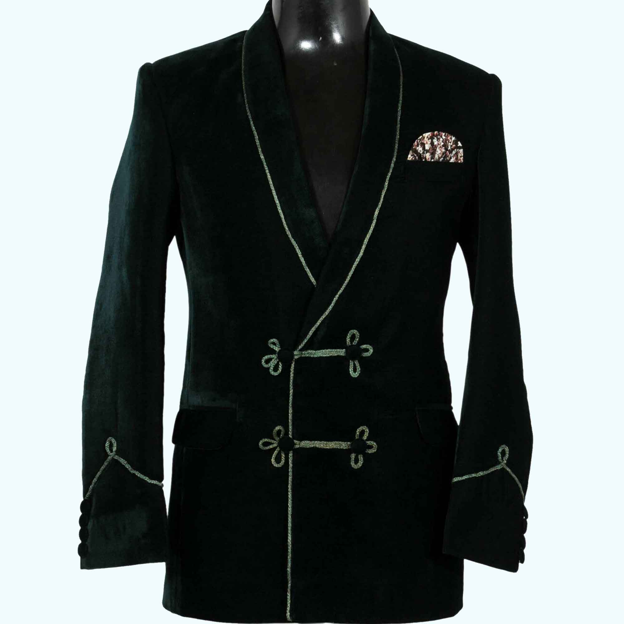 Buy Mens Velvet Smoking Quilted Long Dinner Coat,Men's Velvet Smoking ...