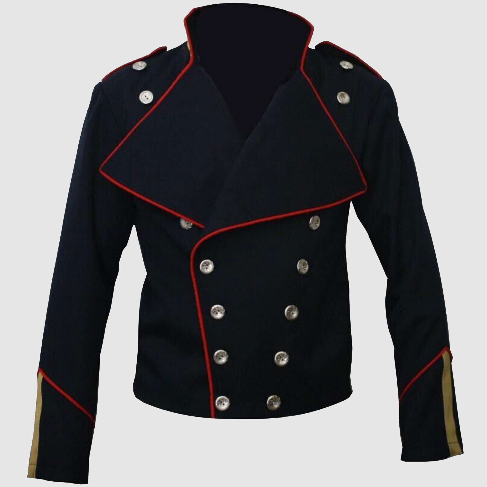 Buy New Michael Jackson Red Trimming Military Jacket - Hussar Jackets