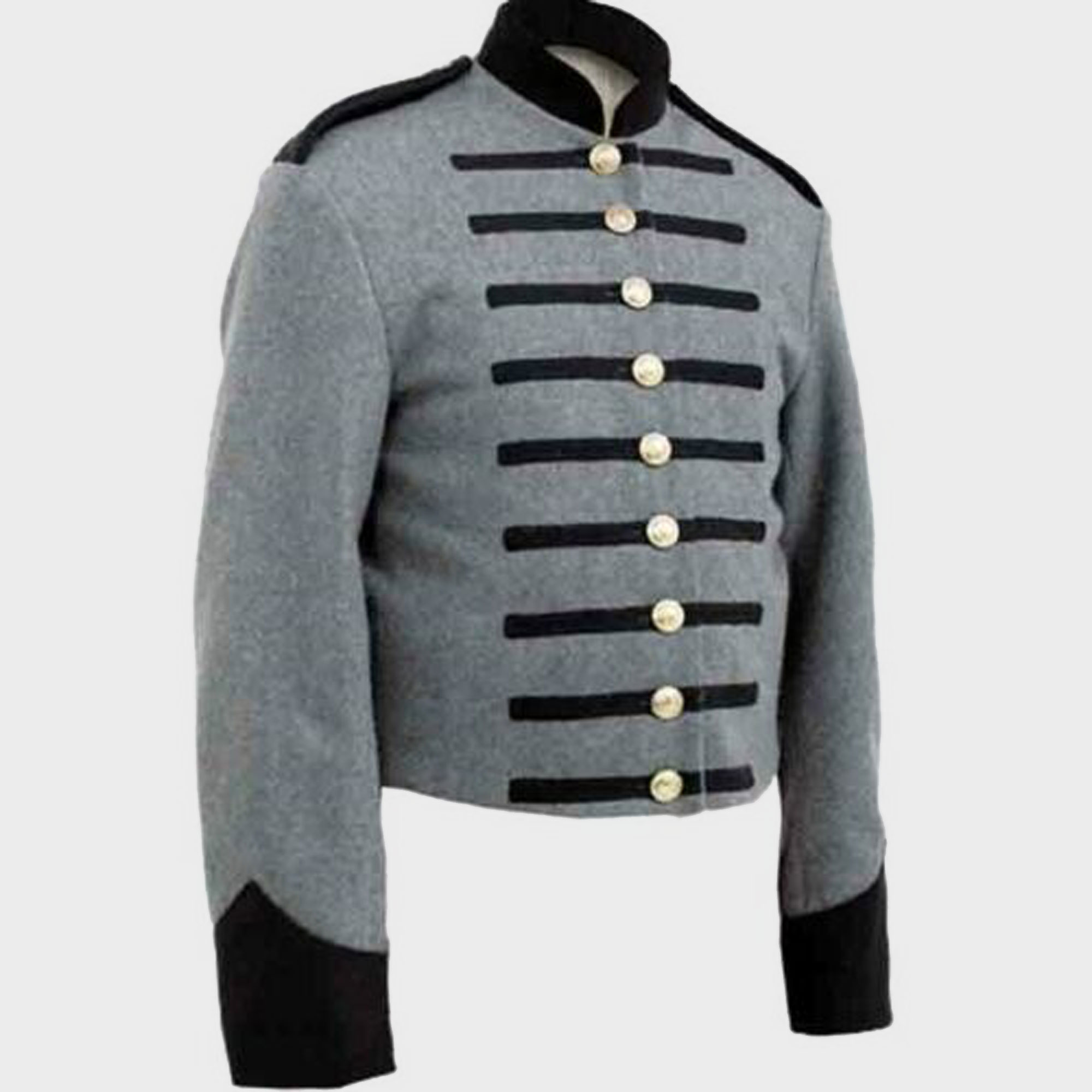 Gray Cavalry Military Braid Jacket - Hussar Jackets