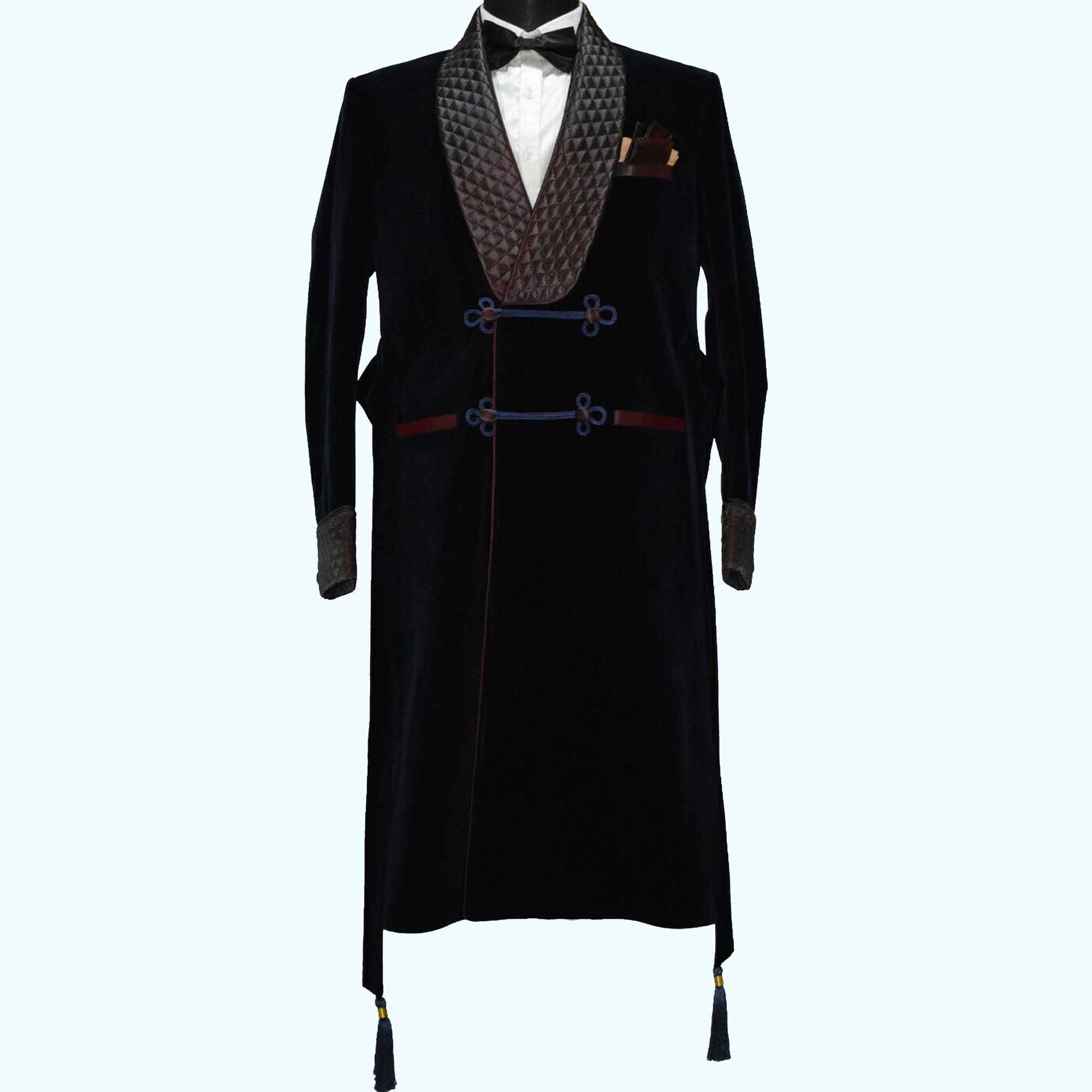 Buy Mens Velvet Smoking Quilted Dinner Coat,Men's Velvet Smoking Jacket ...