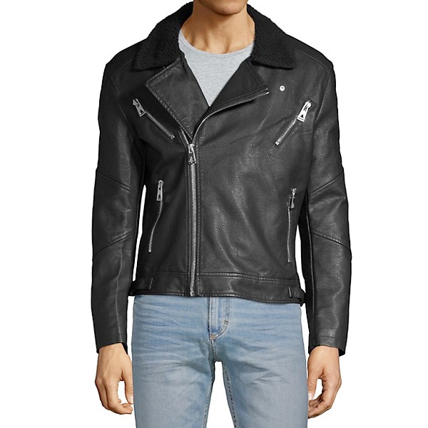 Buy New Fur Collar Black Leather Motorcycle Jacket - Hussar Jackets