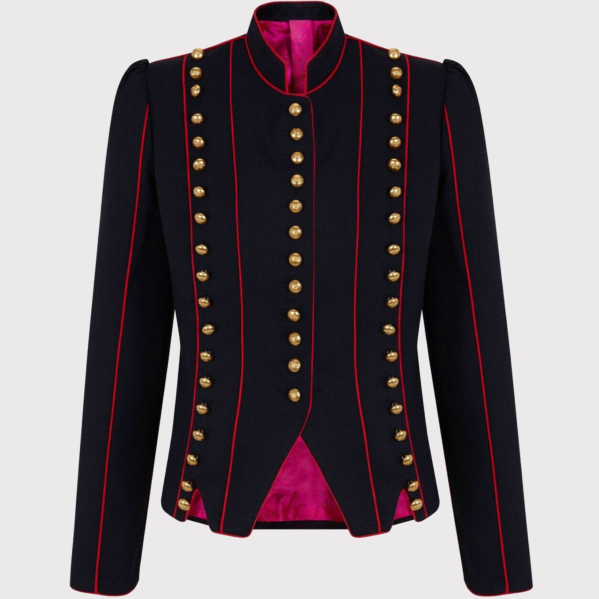 Buy New Modern Luxury Women Military Jacket Black, Red Piping - Hussar ...