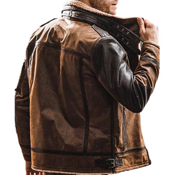 Buy Men's Dark Brown Leather Fur Flight Jacket - Hussar Jackets