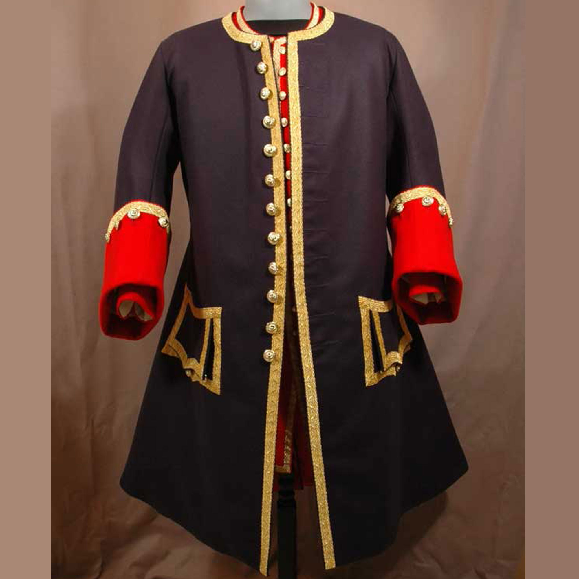 Buy New Red French Navy Officer Military Gold Braiding Wool Coat ...
