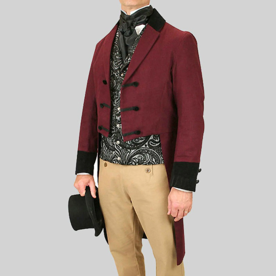 Men’s Burgundy Regency Tailcoat - Hussar Jackets
