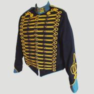 Buy New Steampunk Military Jacket in Men Navy Blue Trim & Gold Braid - Hussar Jackets