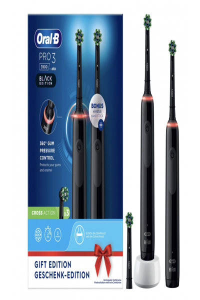 Buy Braun Oral-B Pro 3 3900 Electric toothbrush Black 2-pack