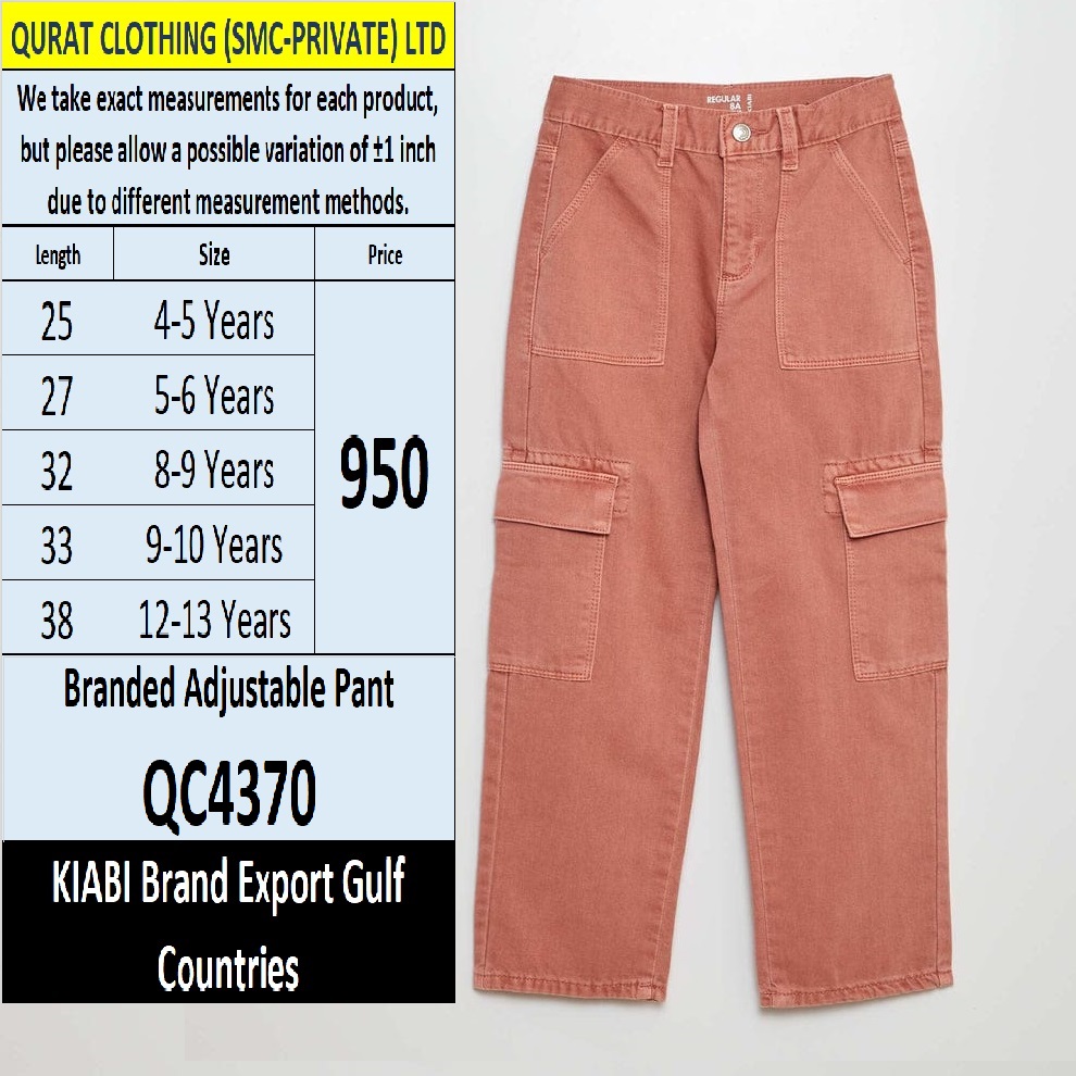 Buy KIABI Brand Adjustable Cargo Pant Export Gulf Countries - QC4370 | QC - Qurat Clothing (SMC ...