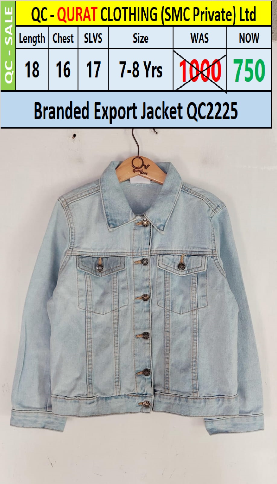 Buy Branded Export Jacket QC2225 | QC - Qurat Clothing (SMC-Private ...