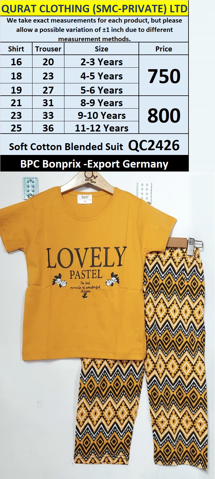 Buy BPC Bonrpix Brand Soft Cotton Blended Suit QC2426 Export Germany ...