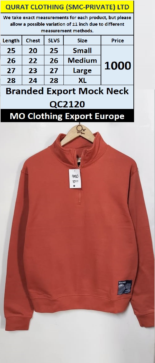 Buy MO Clothing Brand Mock Neck QC2120 Export Europe | QC - Qurat ...