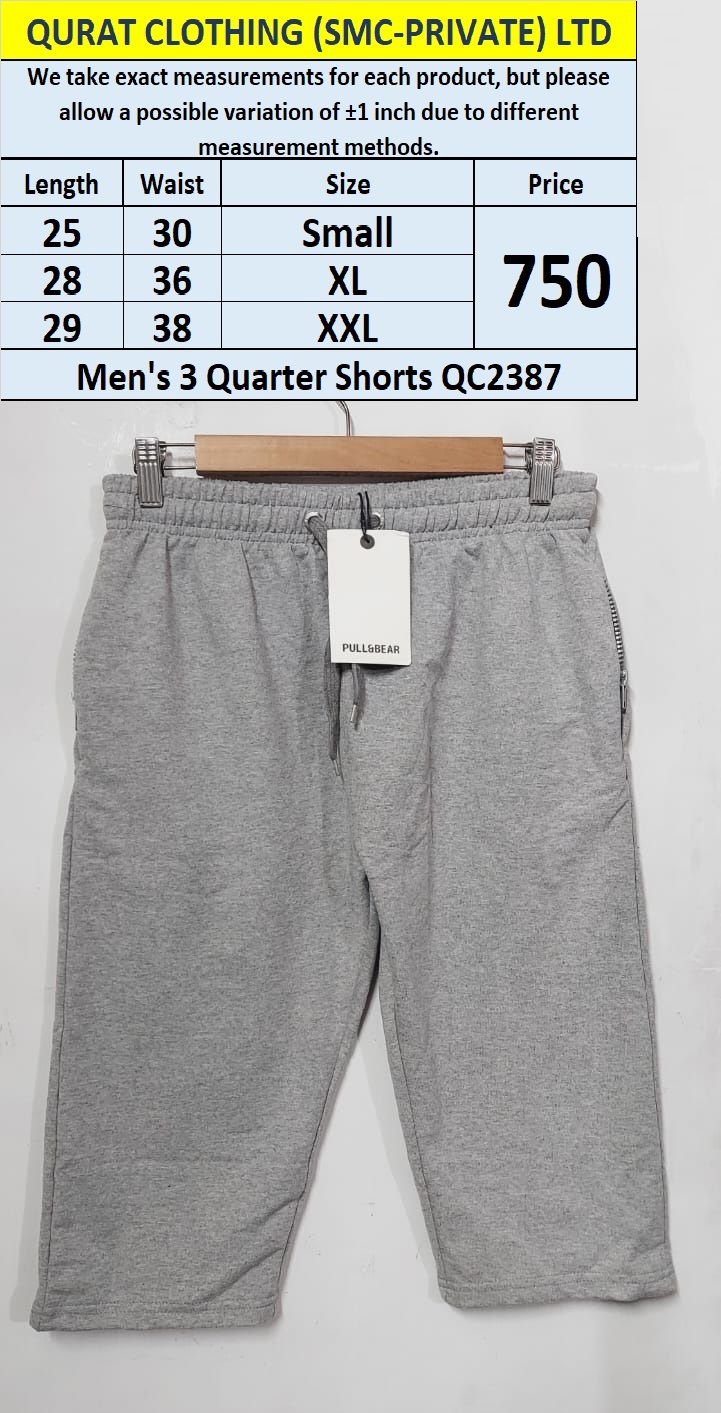 Buy Men's 3 Quarter Shorts QC2387 | QC - Qurat Clothing (SMC-Private ...