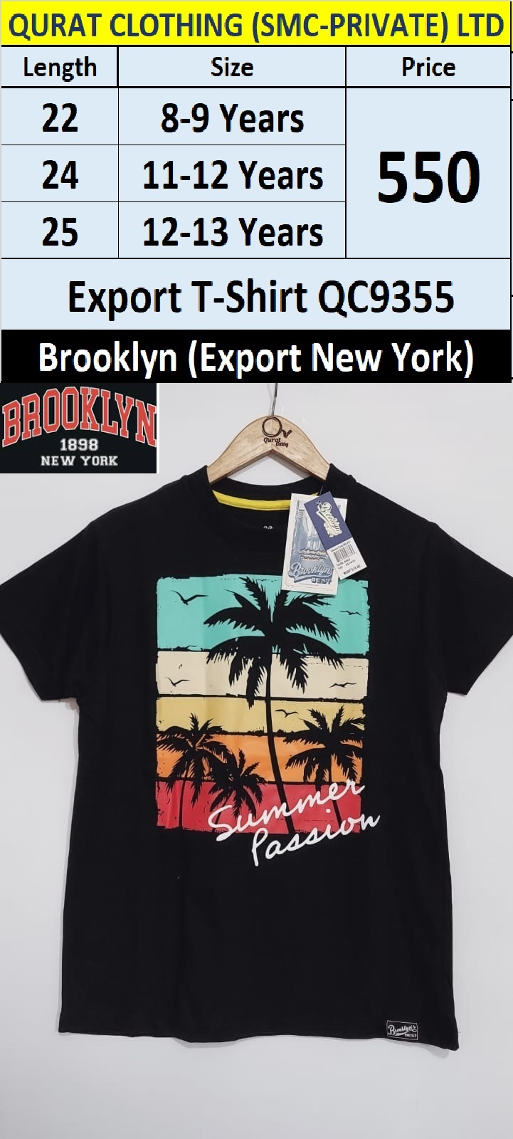 Buy Branded Palm Tree Summer Passion T-shirt QC9355 Brand Brooklyn ...