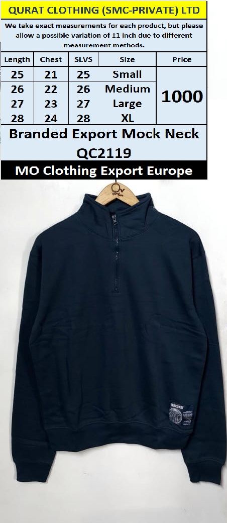Buy MO Clothing Brand Mock Neck QC2119 Export Europe | QC - Qurat ...