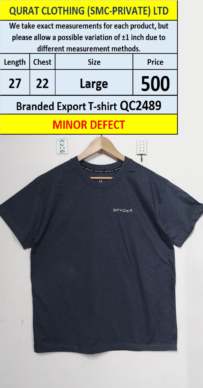Buy Branded Export T-shirt QC2489 (Minor Defected) | QC - Qurat ...