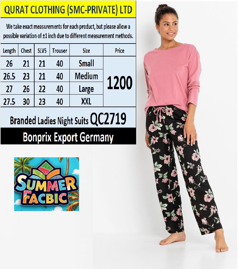 Buy Bonprix BPC Brand Summer Ladies Night Suits QC2719 Export Germany ...