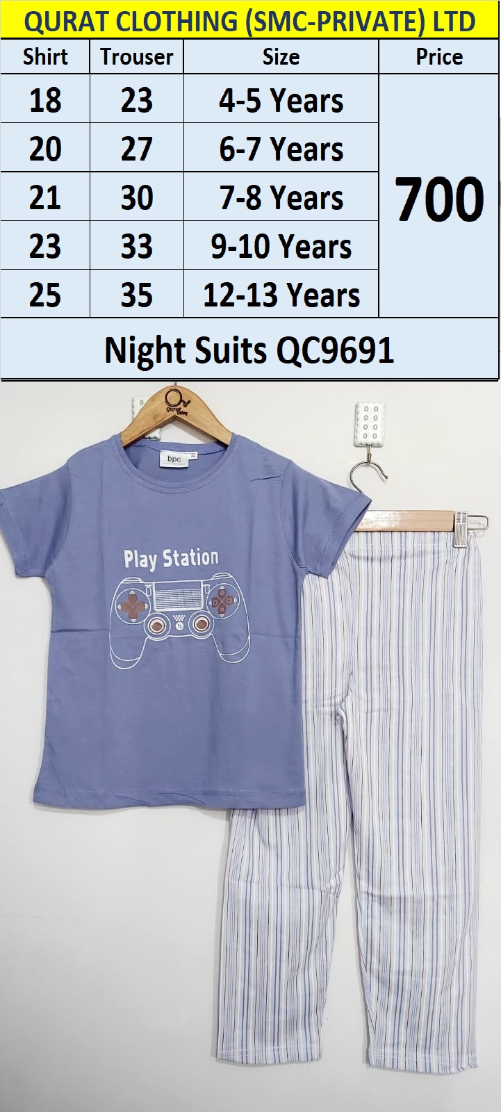 Buy BPC Brand Blue Play Station Night Suits QC9691 | QC - Qurat ...