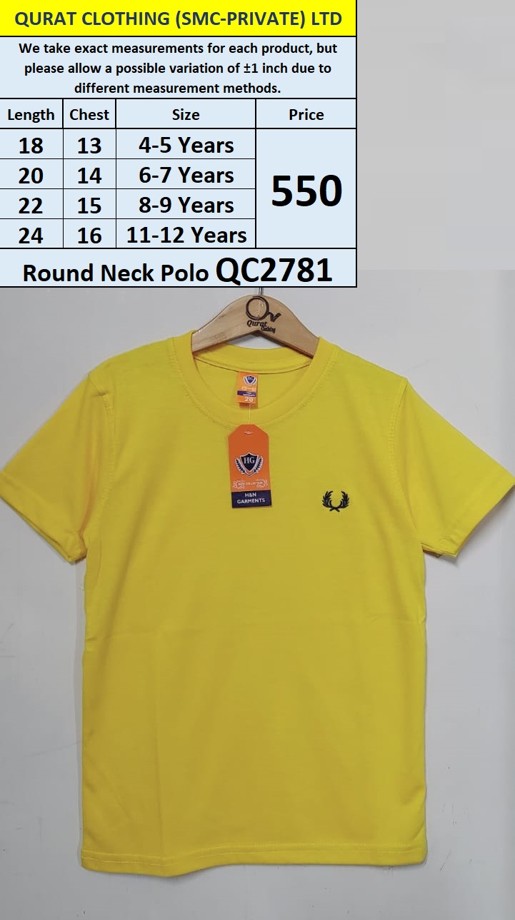 Buy Round Neck Polo T-shirt QC2781 | QC - Qurat Clothing (SMC-Private ...