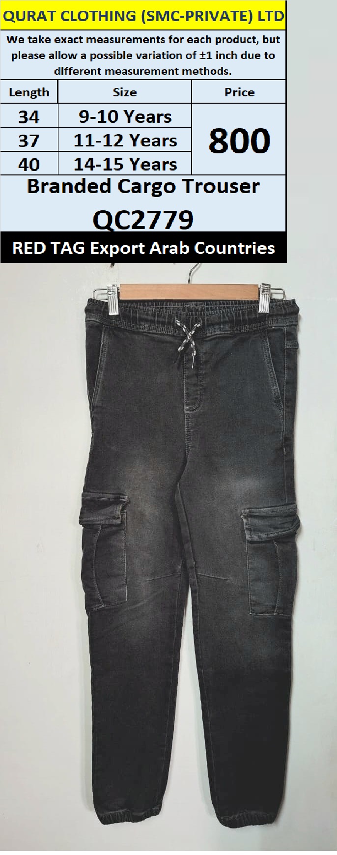 Buy RED TAG Brand Cargo Trouser Pant QC2779 Export Arab Countries | QC ...