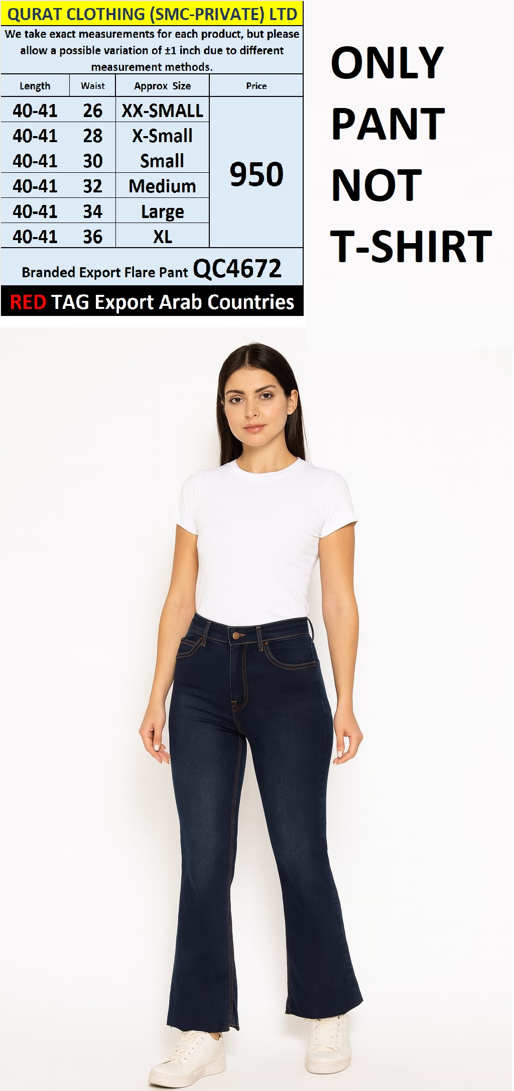 Buy RED TAG Brand Flared Pant QC4672 Export Arab Countries | QC - Qurat ...