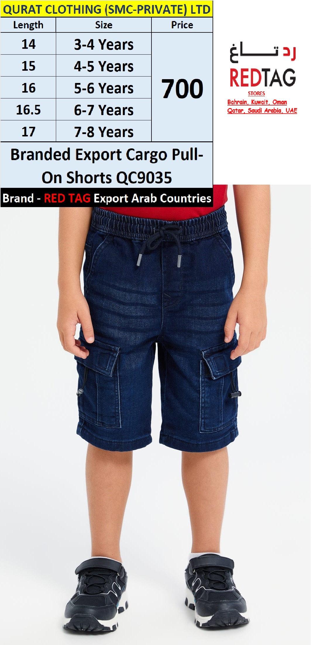 Buy RED TAG Brand Cargo Pull-On Shorts QC9035 Export Arab Countries ...