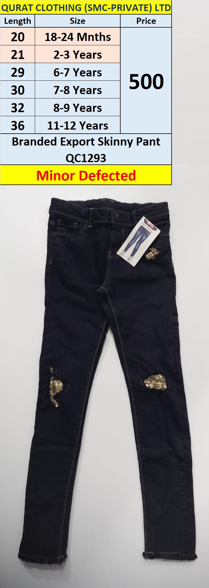 Buy Branded Export Skinny Pant QC1293 (Minor Defected) | QC - Qurat ...