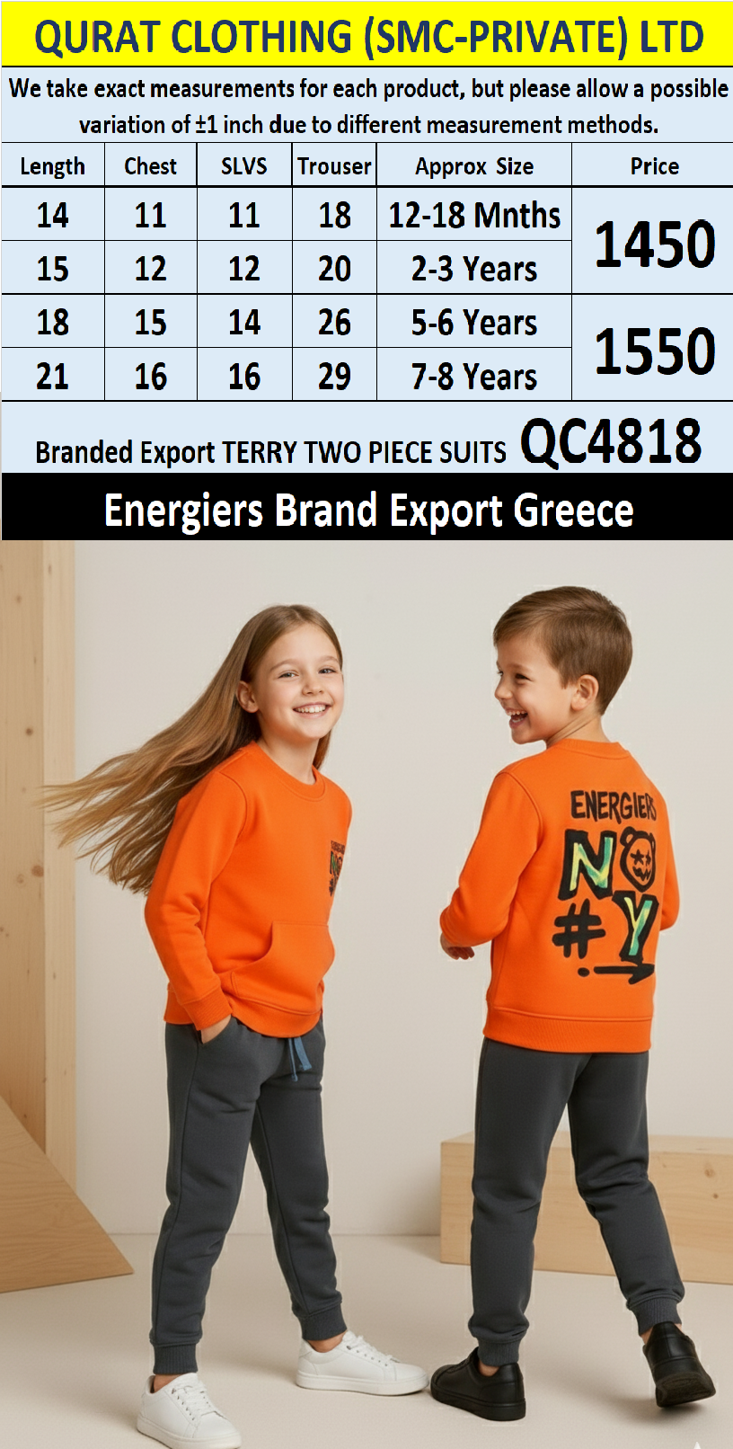 Energiers Brand Terry Two Piece Suit QC4818 | Export Greece | QC ...