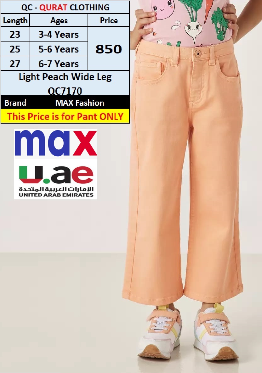 Buy MAX Brand Light Peach Wide Leg QC7170 - Export UAE | QC - Qurat ...