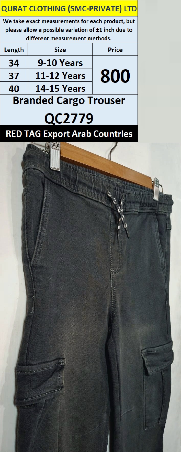 Buy RED TAG Brand Cargo Trouser Pant QC2779 Export Arab Countries | QC ...