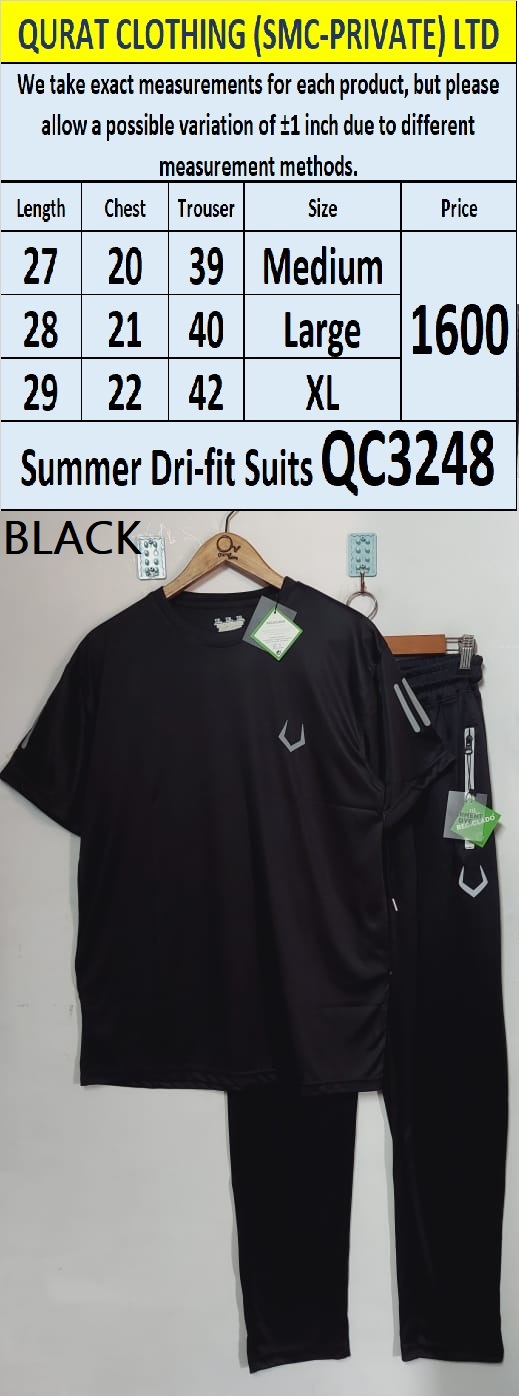 Buy Black Dri fit Summer Suit QC3248 | QC - Qurat Clothing (SMC-Private ...