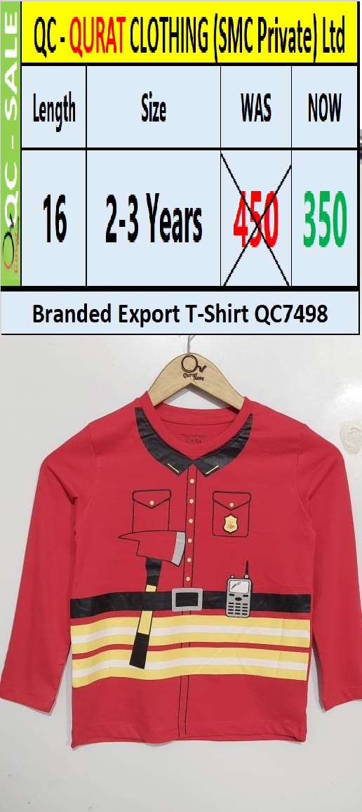 Buy Branded Export T-Shirt QC7498 | QC - Qurat Clothing (SMC-Private ...