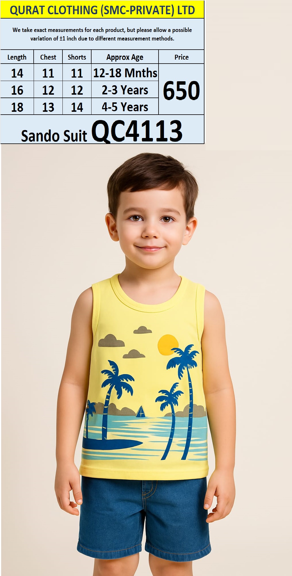 Buy Sando Suit QC4113 | QC - Qurat Clothing (SMC-Private) Limited