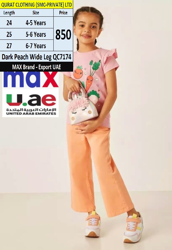 Buy MAX Brand Dark Peach Wide Leg QC7174 - Export UAE | QC - Qurat ...