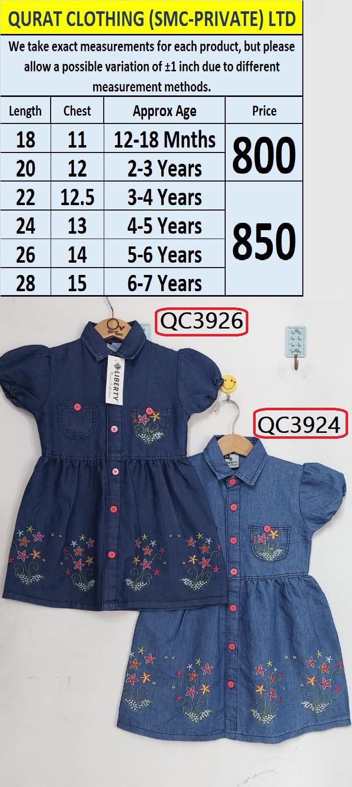 Buy Dark Blue Cotton Embroidered Frock QC3926 | QC - Qurat Clothing ...