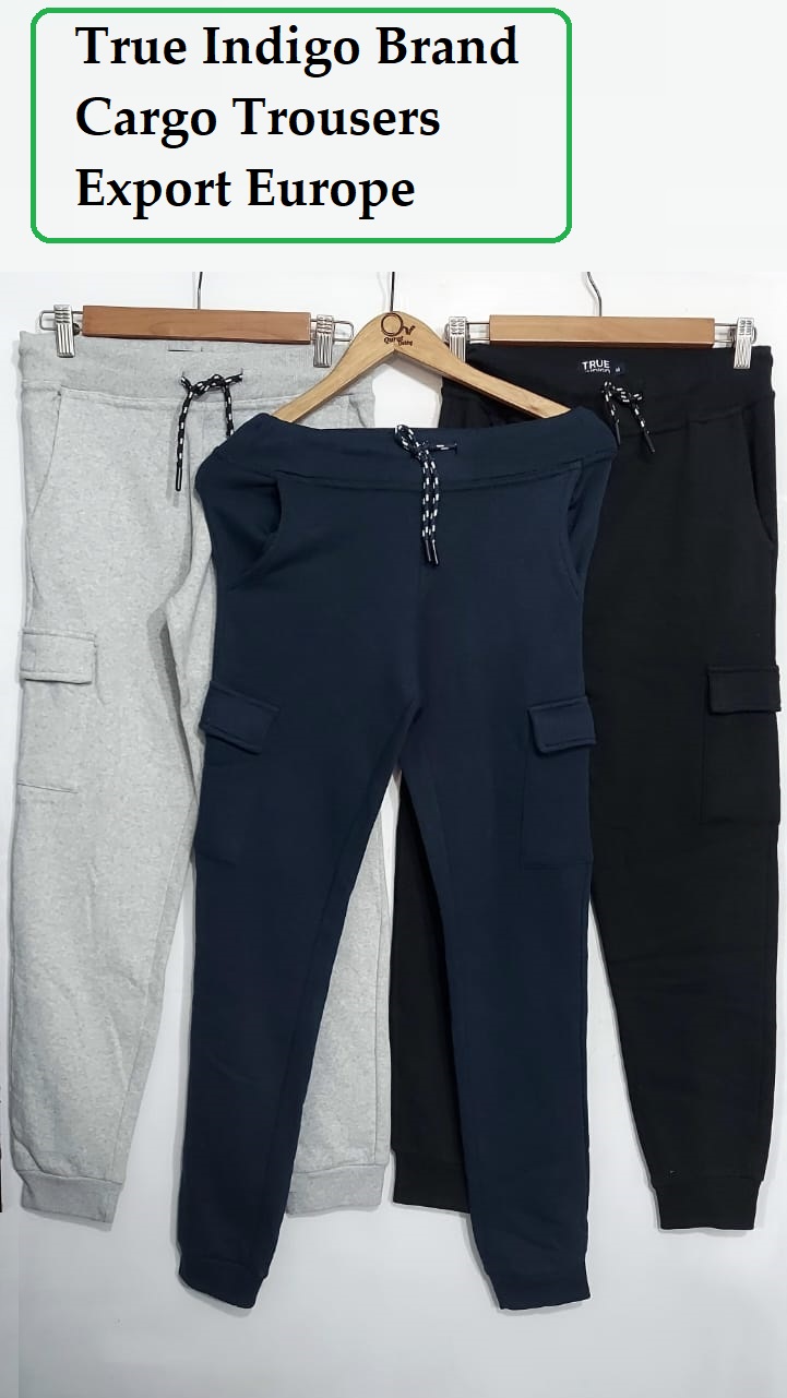 Buy True Indigo Brand Cargo Fleece Trouser QC1750 Export Europe | Qurat ...