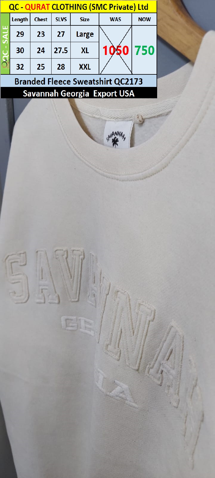 Buy Savannah Georgia Brand Fleece Sweatshirt QC2173 Export USA | QC ...