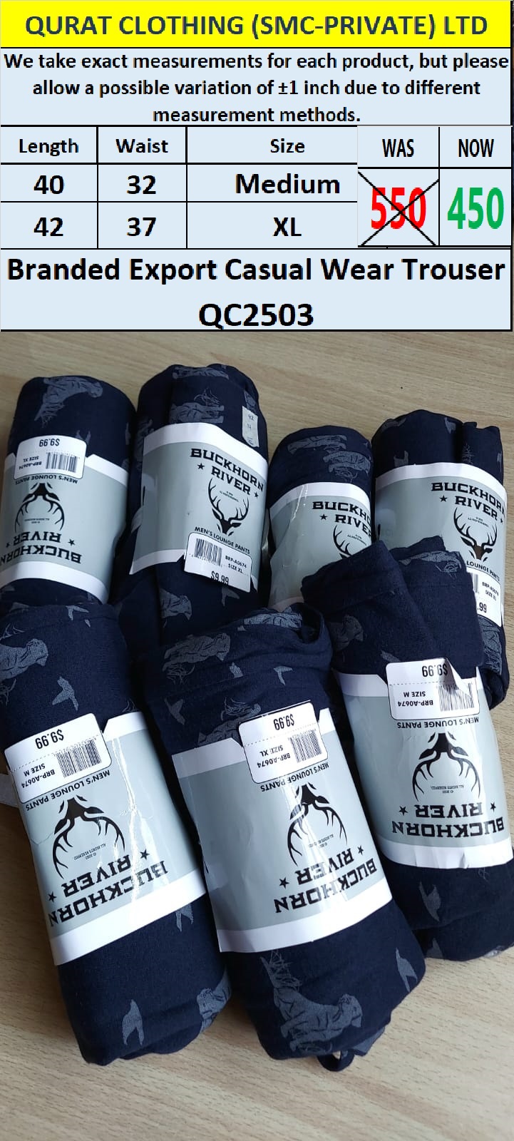 Buy Branded Export Casual Wear Trouser QC2503 | QC - Qurat Clothing ...