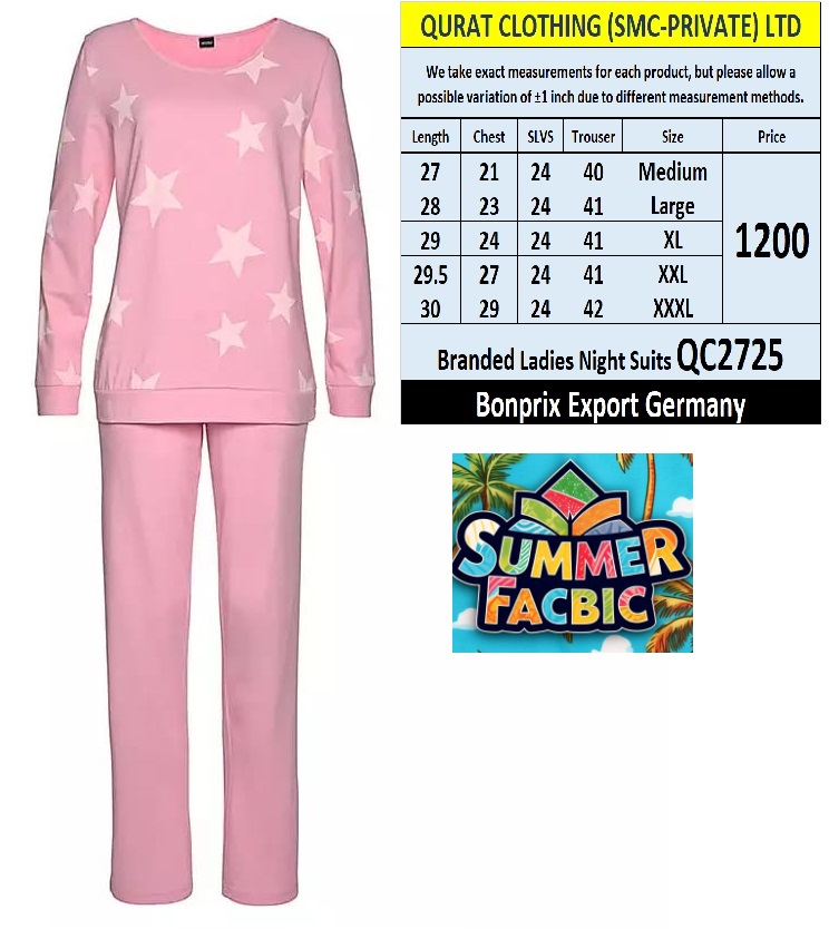 Buy Bonprix BPC Brand Summer Ladies Night Suits QC2725 Export Germany ...