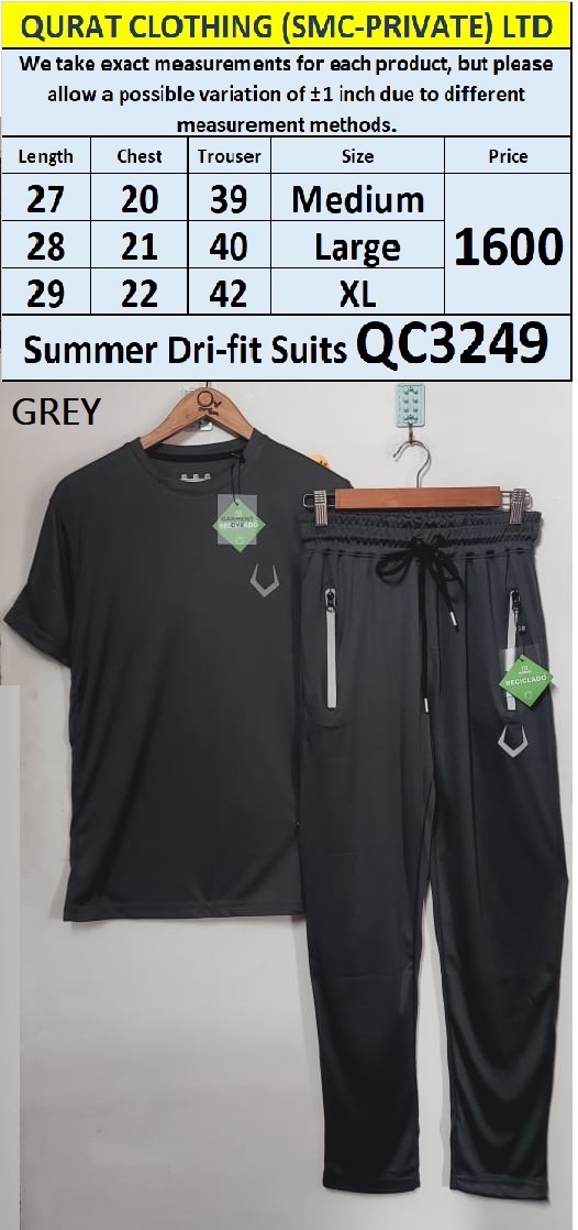 Buy Grey Dri fit Summer Suit QC3249 | QC - Qurat Clothing (SMC-Private ...