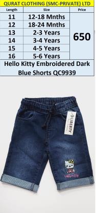 Buy Hello Kitty Embroidered Girls Dark Blue Shorts QC9939 | QC - Qurat ...
