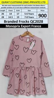Buy Monoprix Brand Frock QC2028 Export France | QC - Qurat Clothing ...