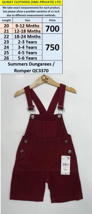 Buy Summer Cotton Dungaree / Romper QC3370 | QC - Qurat Clothing (SMC ...