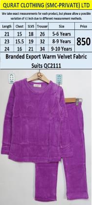 Buy Branded Export Warm Velvet Fabric Suits QC2111 | QC - Qurat ...
