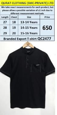 Buy Branded Export T-shirt QC2477 | QC - Qurat Clothing (SMC-Private ...