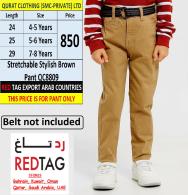 Buy RED TAG Brand Stretchable Stylish Brown Pant QC8809 Export Arab ...
