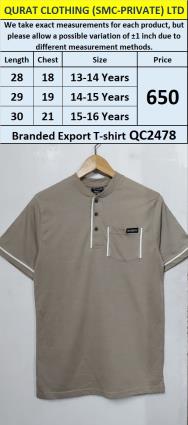 Buy Branded Export T-shirt QC2478 | QC - Qurat Clothing (SMC-Private ...