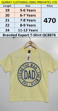 Buy Branded Export T-Shirt QC8876 | QC - Qurat Clothing (SMC-Private ...